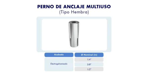 Perno de Anclaje Multiuso (hembra) - CL Ingenieria Comercial
